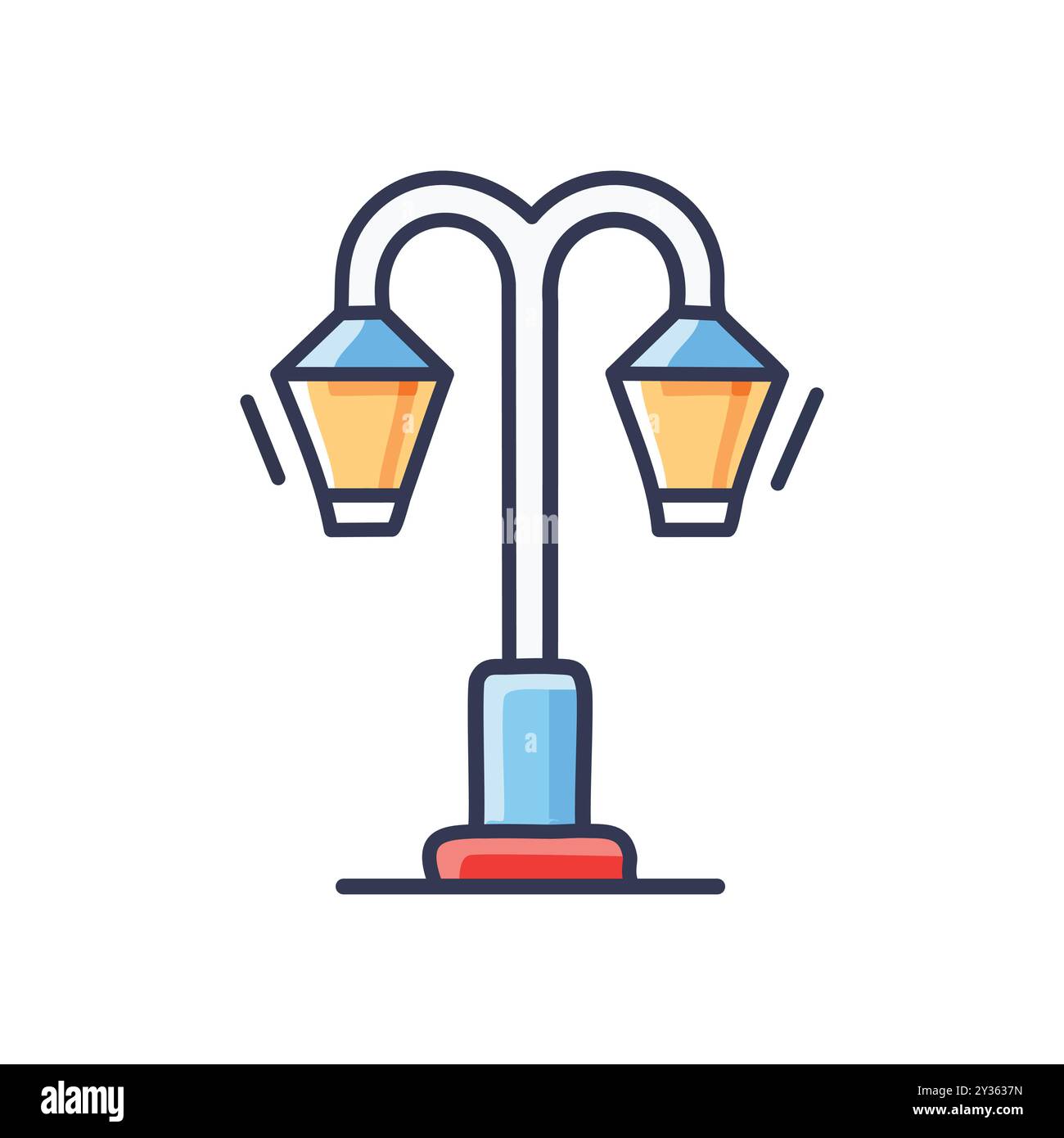 Double street lamp. Classic street lamp with two lights, ideal for ...