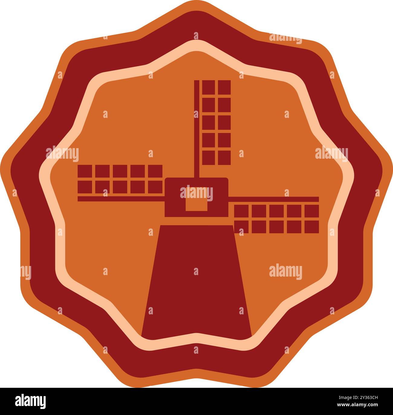 Windmill logo featuring a red and orange starburst shape for a bakery ...