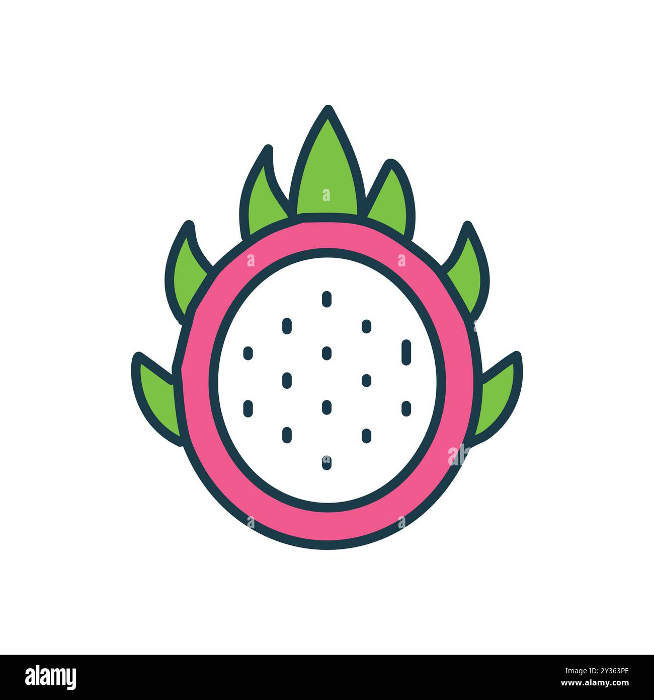 Dragon fruit icon. A simple illustration of a dragon fruit with pink ...
