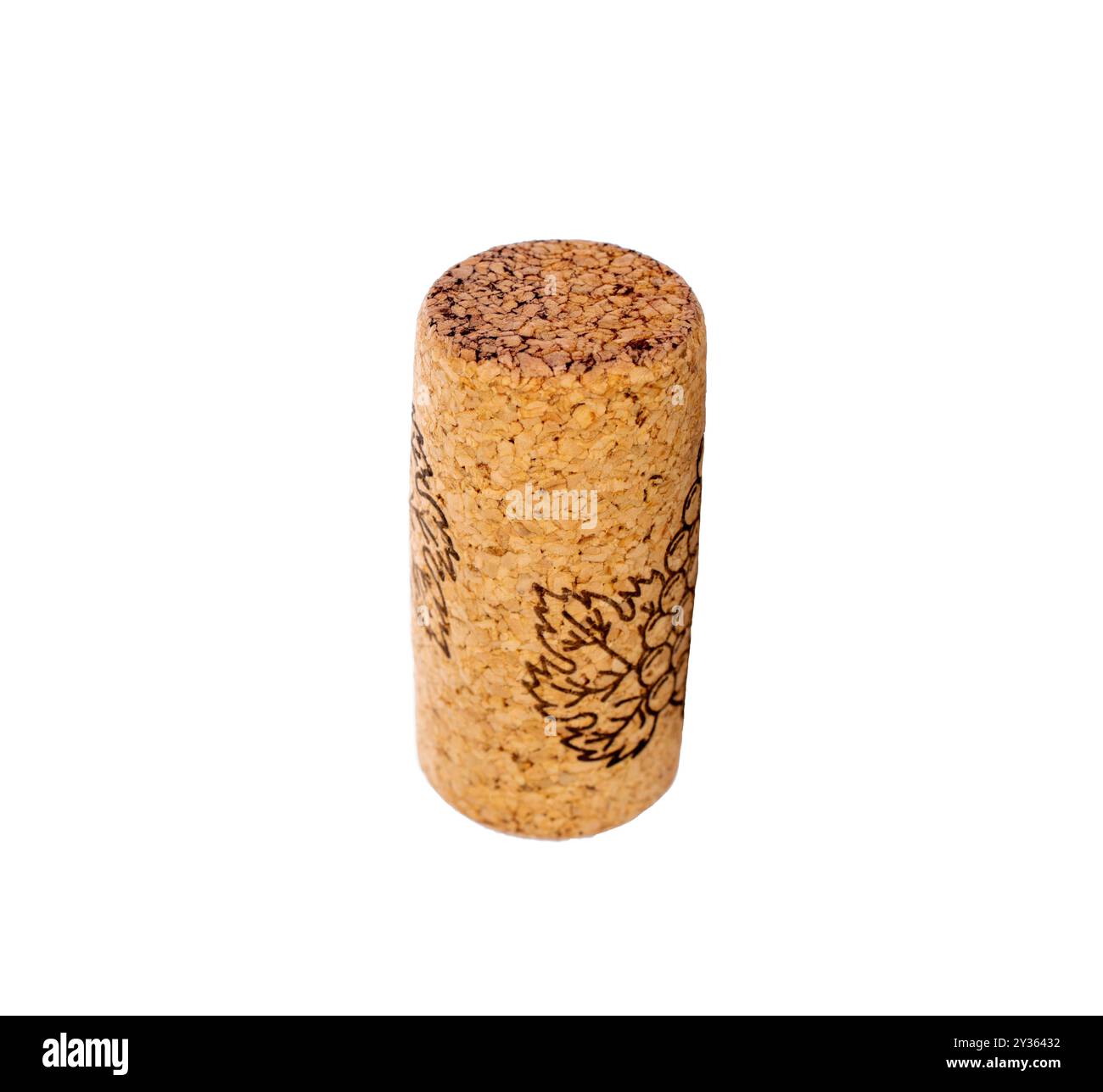 One wine cork, macro, isolated on white background Stock Photo - Alamy