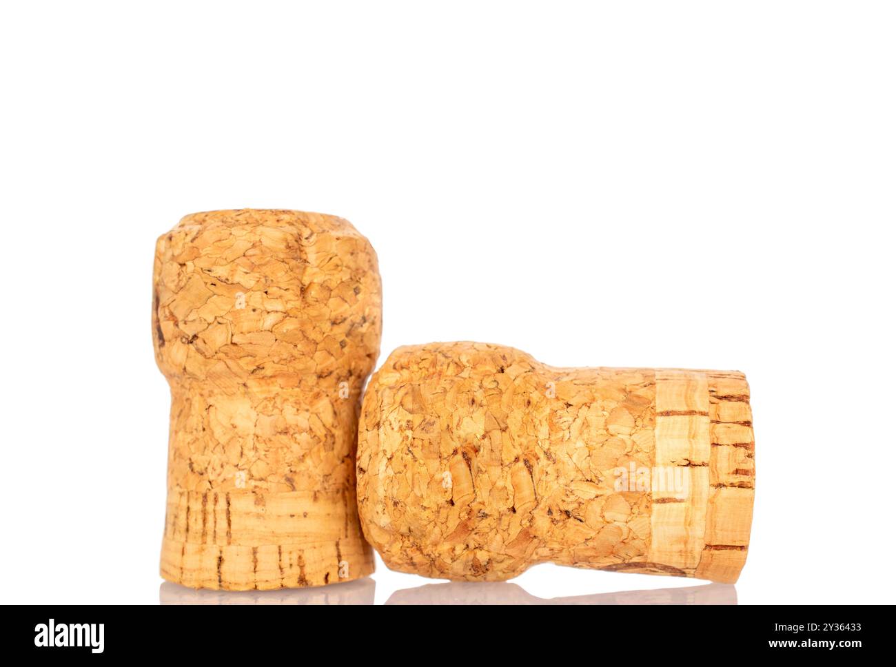 Two wine corks, macro, isolated on white background Stock Photo - Alamy