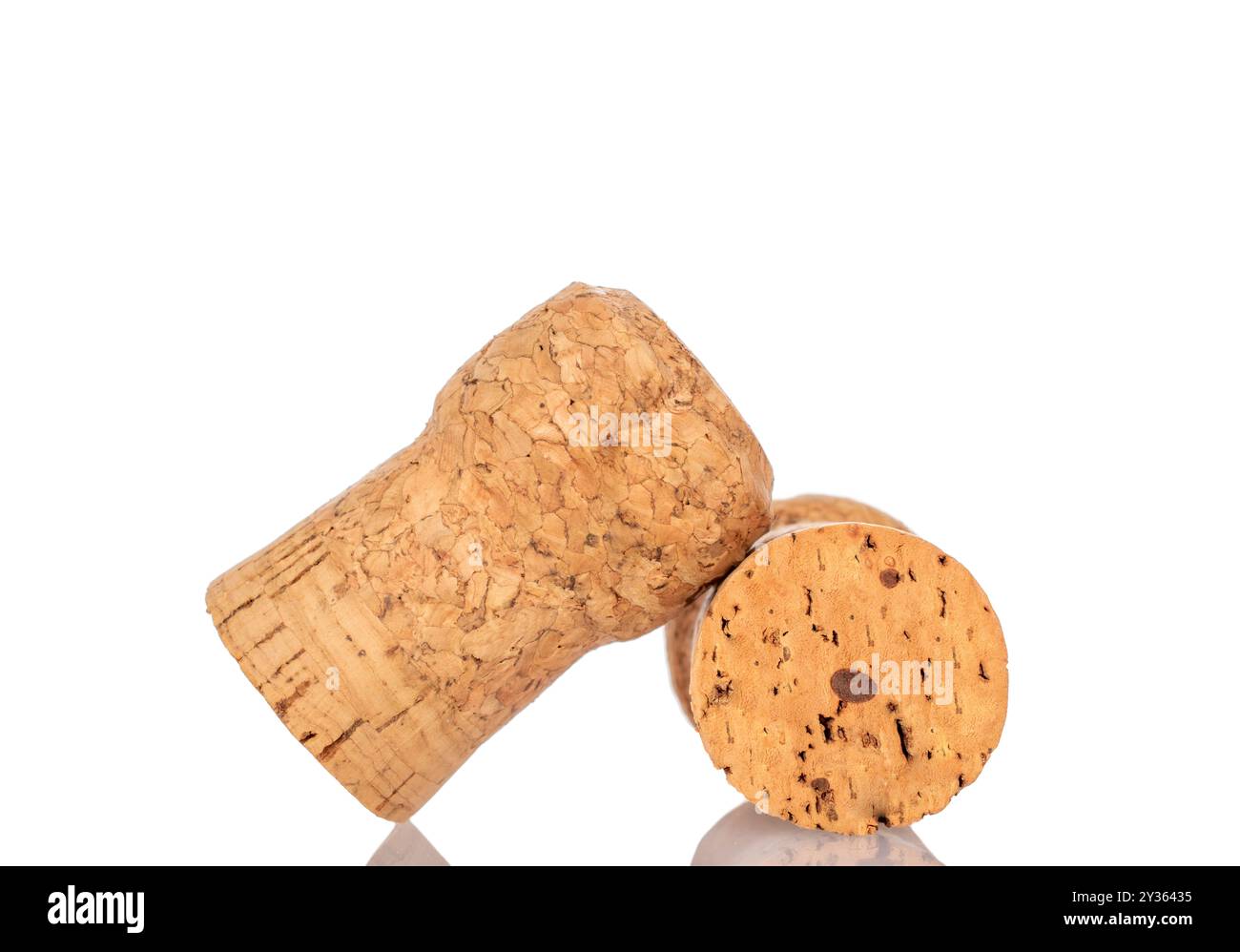 Two wine corks, macro, isolated on white background Stock Photo - Alamy