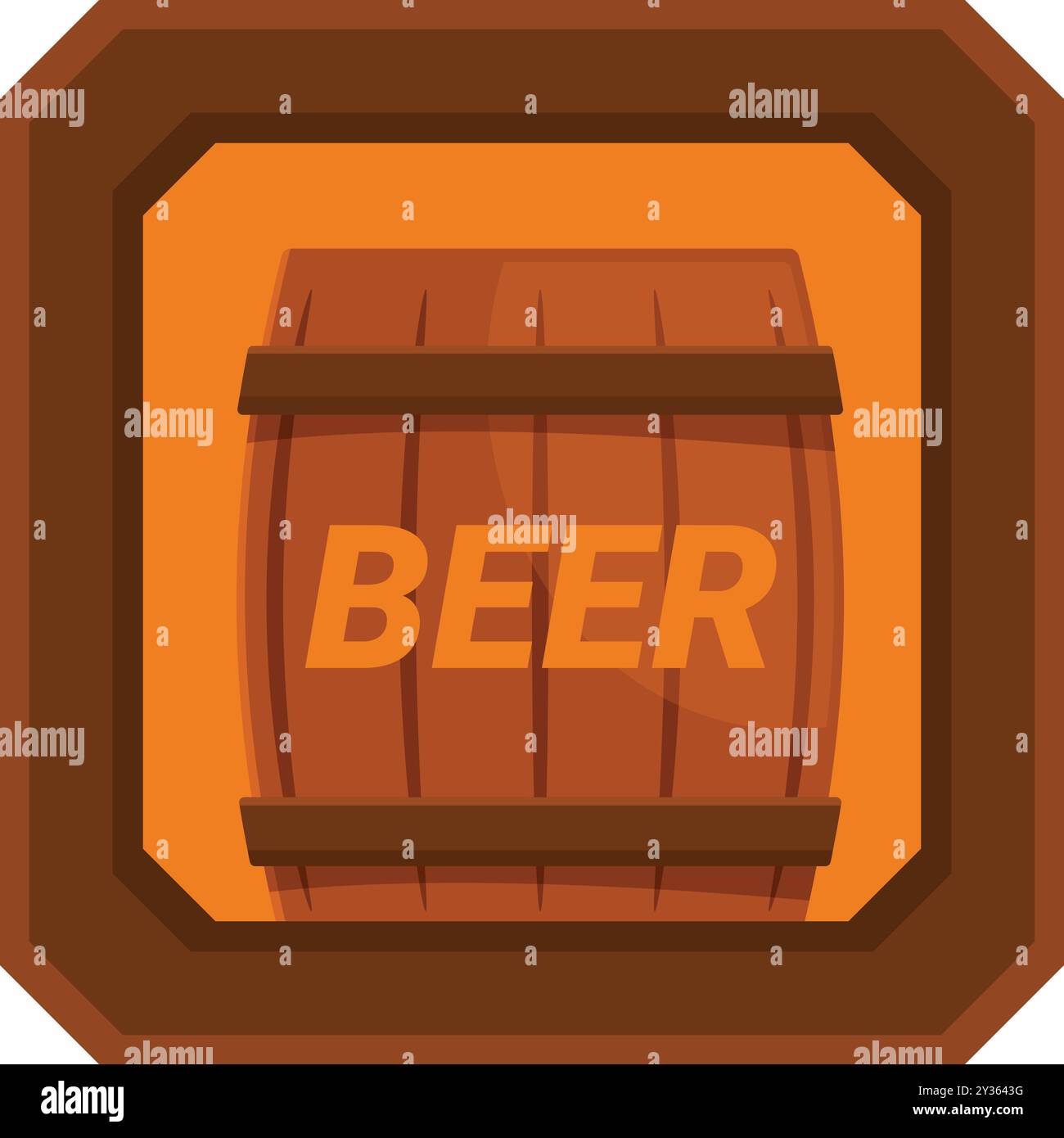 Wooden sign is showing a beer barrel, indicating traditional brewing ...
