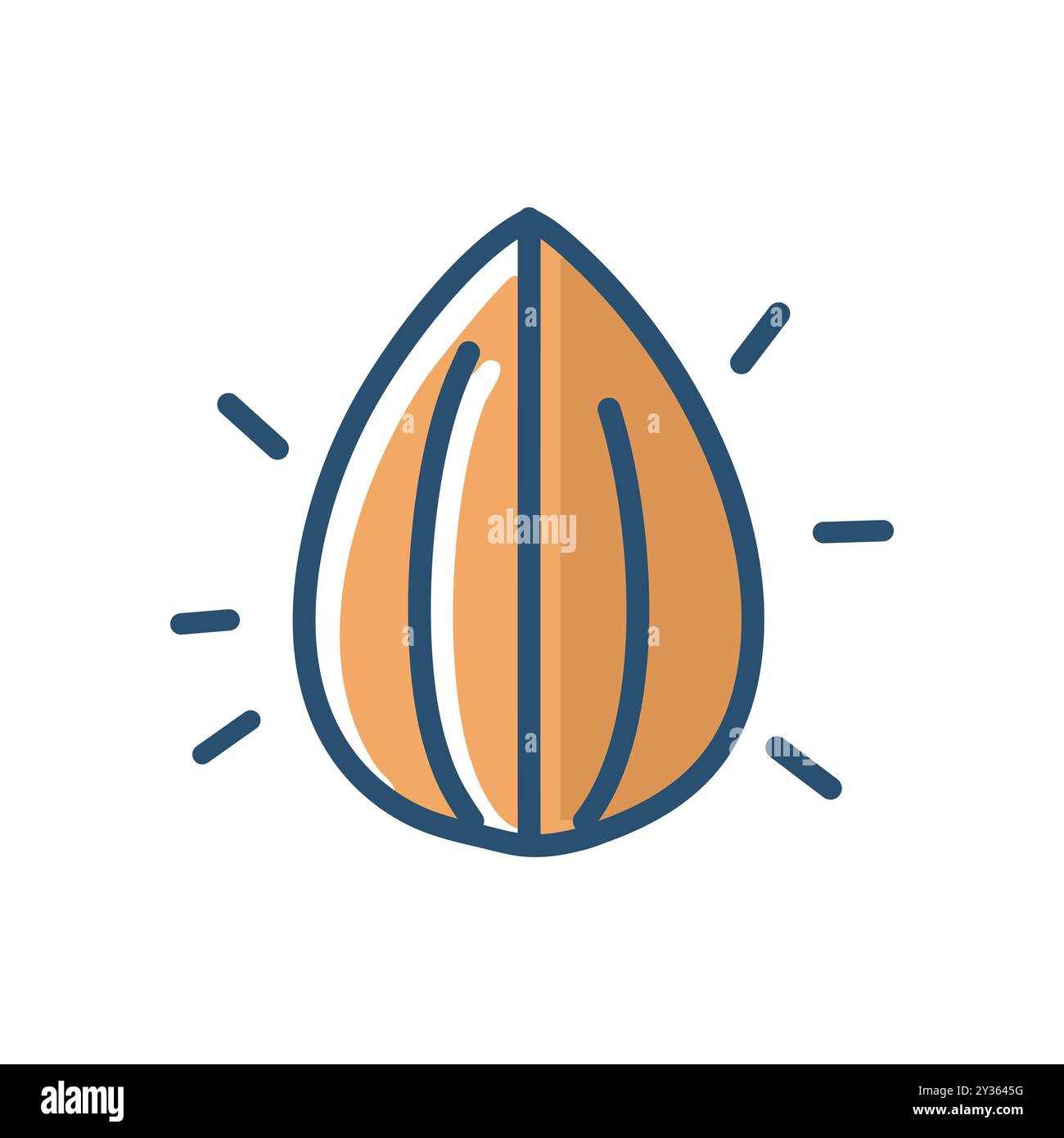 Healthy almond nut. Single almond nut icon, symbolizing healthy ...