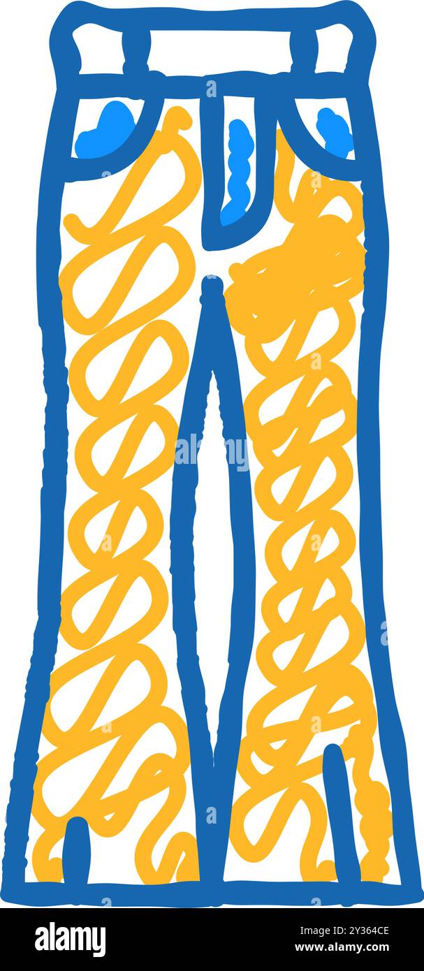 bell bottoms pants clothes icon doodle illustration Stock Vector Image ...