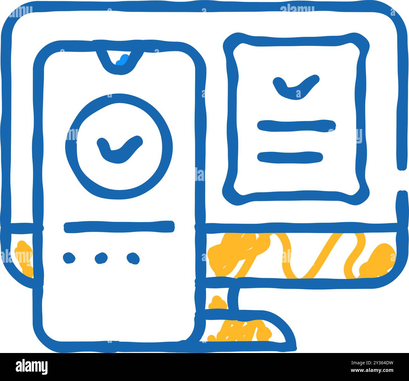 two step authentication icon doodle illustration Stock Vector Image ...