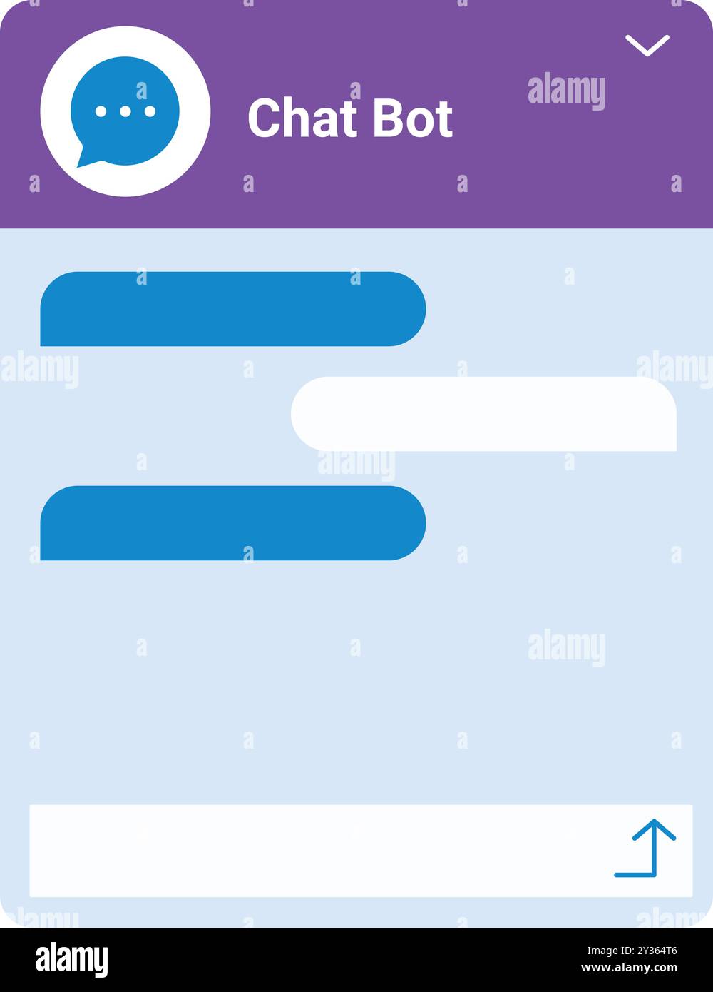 Smartphone screen displaying an online conversation with a chatbot, showing messages sent and ...
