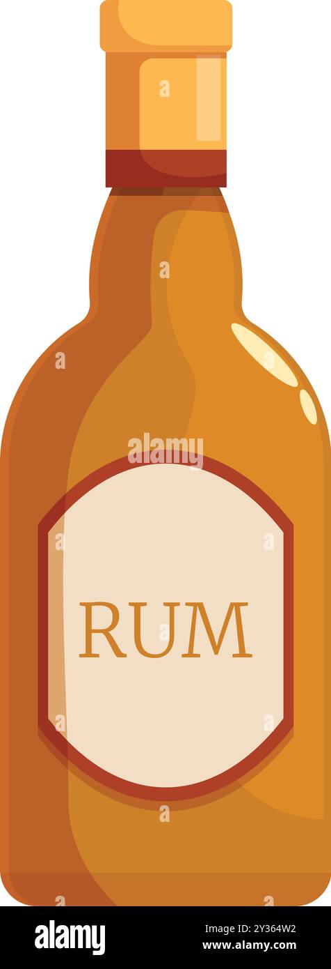 This cartoon style image shows a closed bottle of rum Stock Vector ...