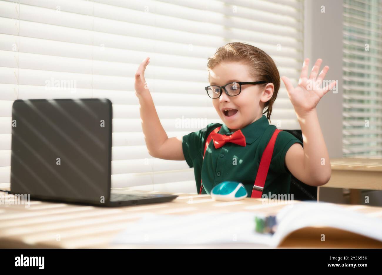 Education and distance learning for kids, homeschooling. School child ...