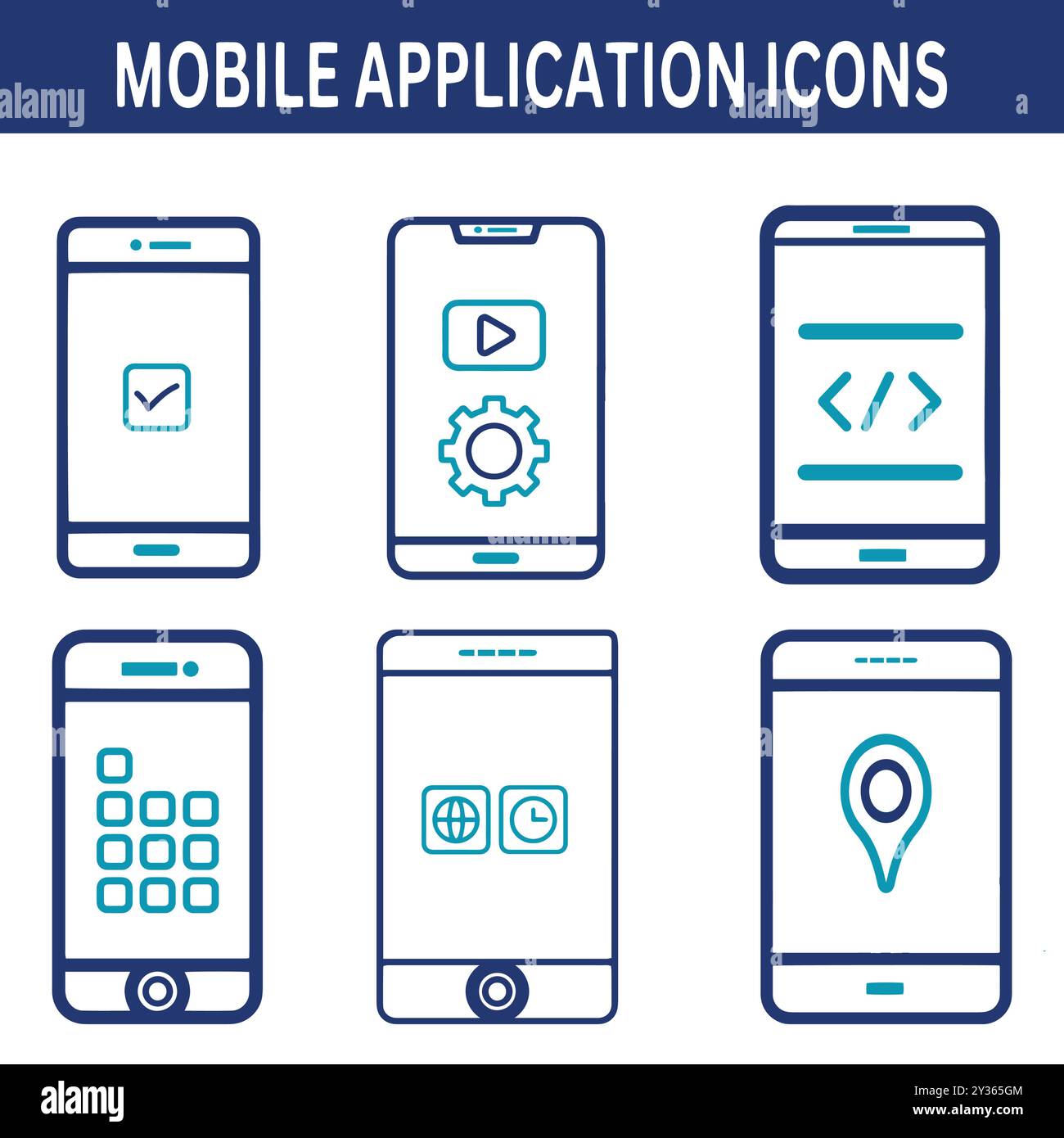 Arrow icons for mobile design hi-res stock photography and images - Alamy