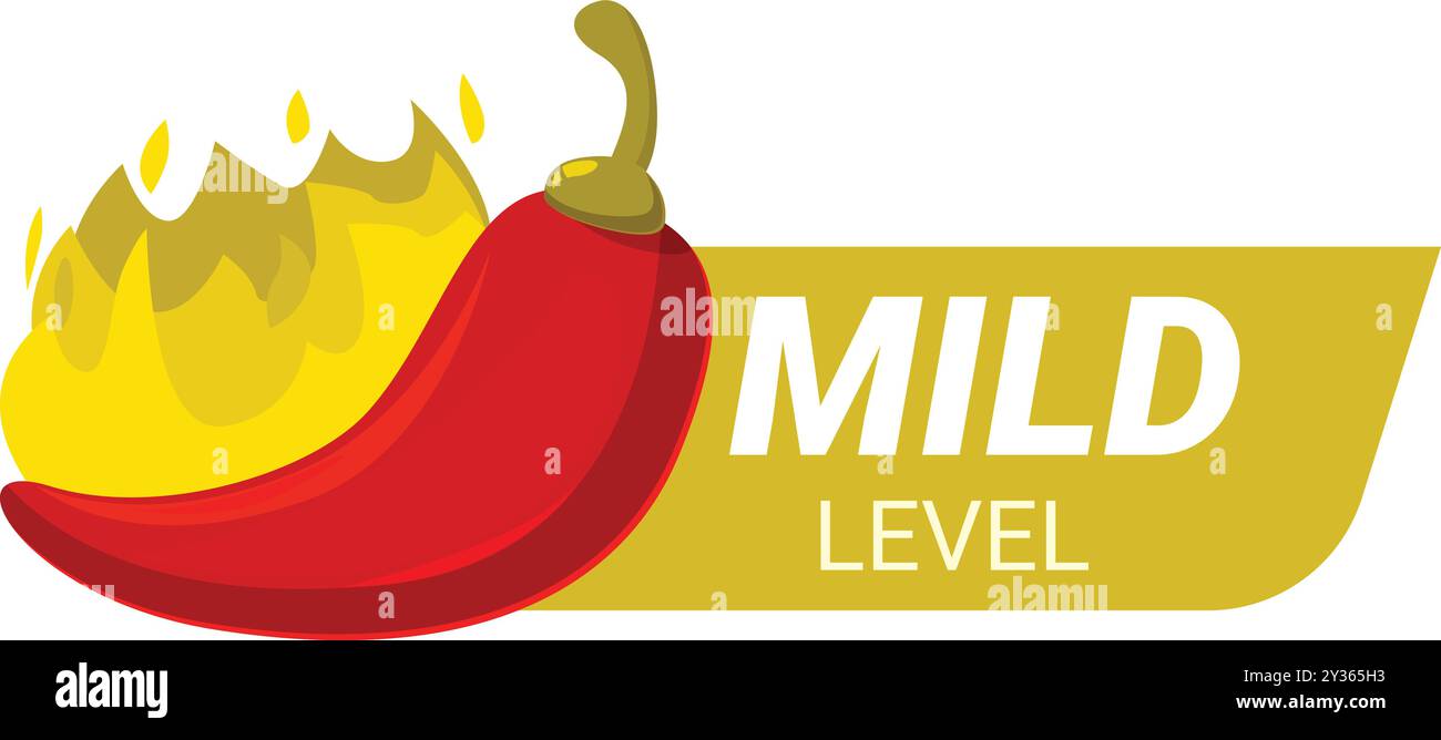 Cartoon illustration of a red chili pepper indicating a mild level of ...