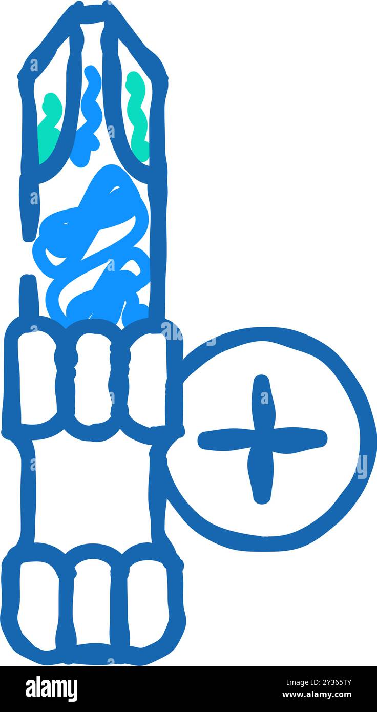 phillips head screwdriver bit icon doodle illustration Stock Vector ...