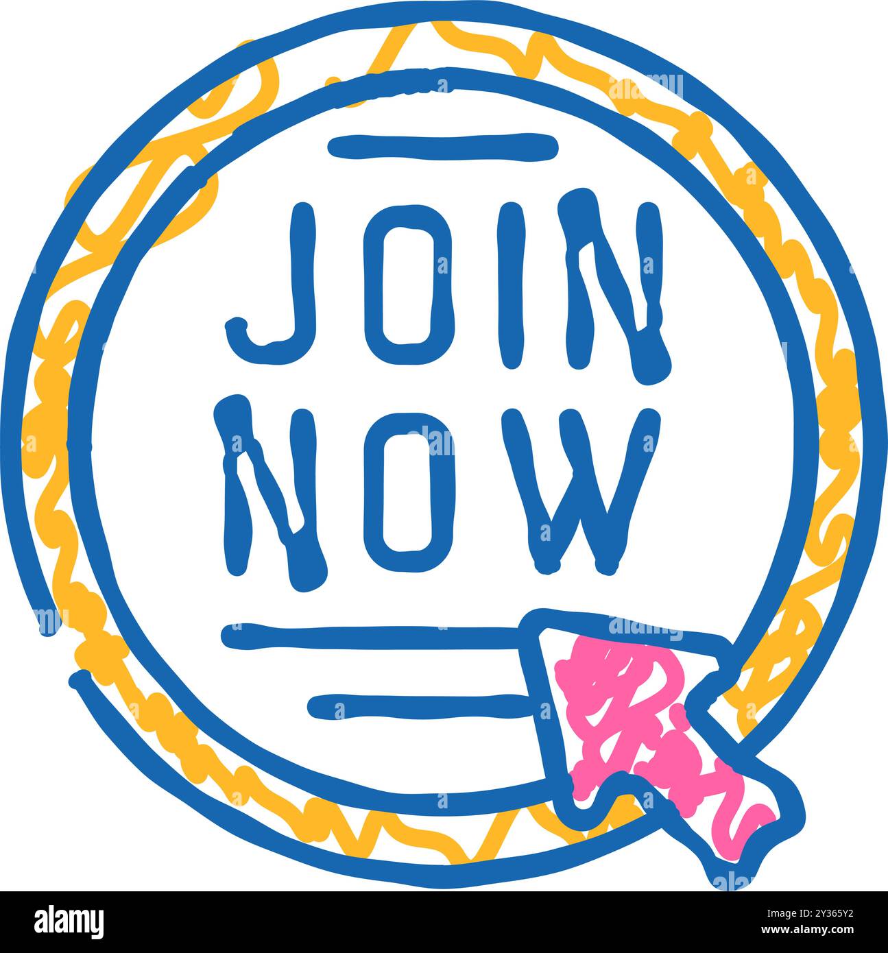 join now registration icon doodle illustration Stock Vector Image & Art ...