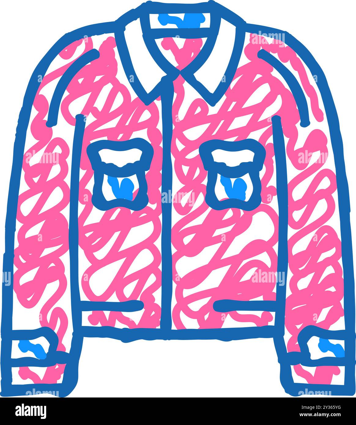 denim jacket outerwear female icon doodle illustration Stock Vector ...