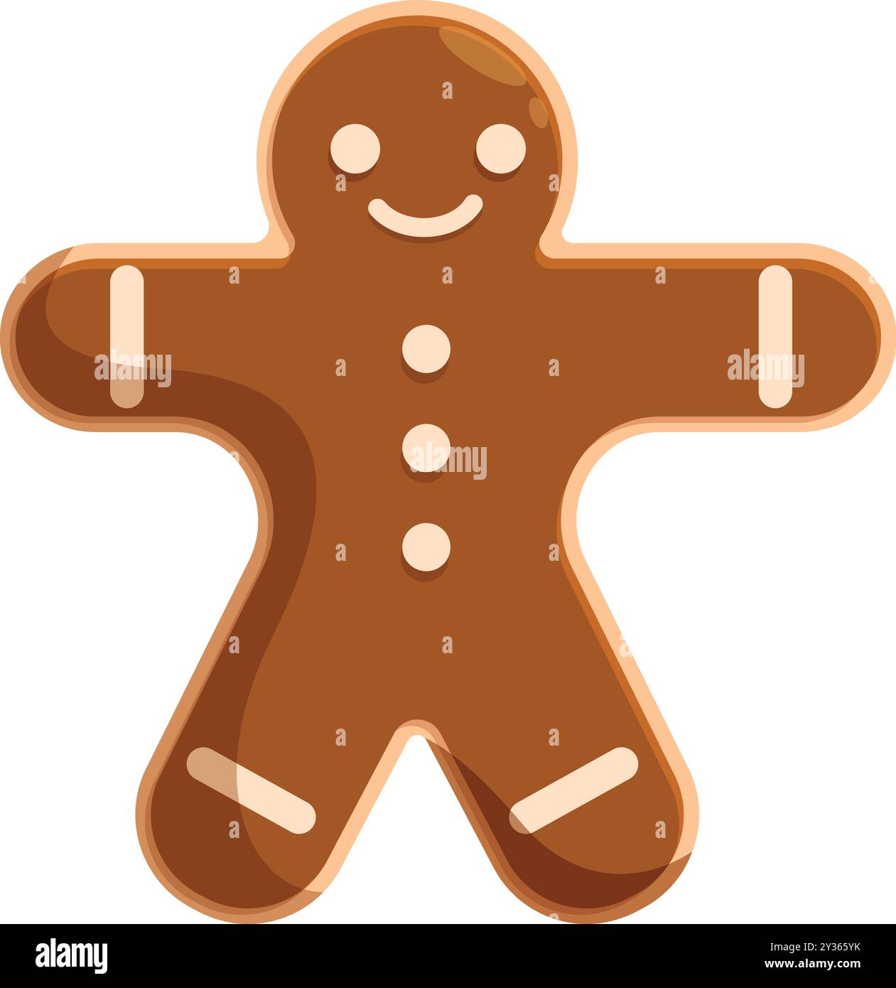 Gingerbread man smiling and spreading arms, a classic christmas cookie ...