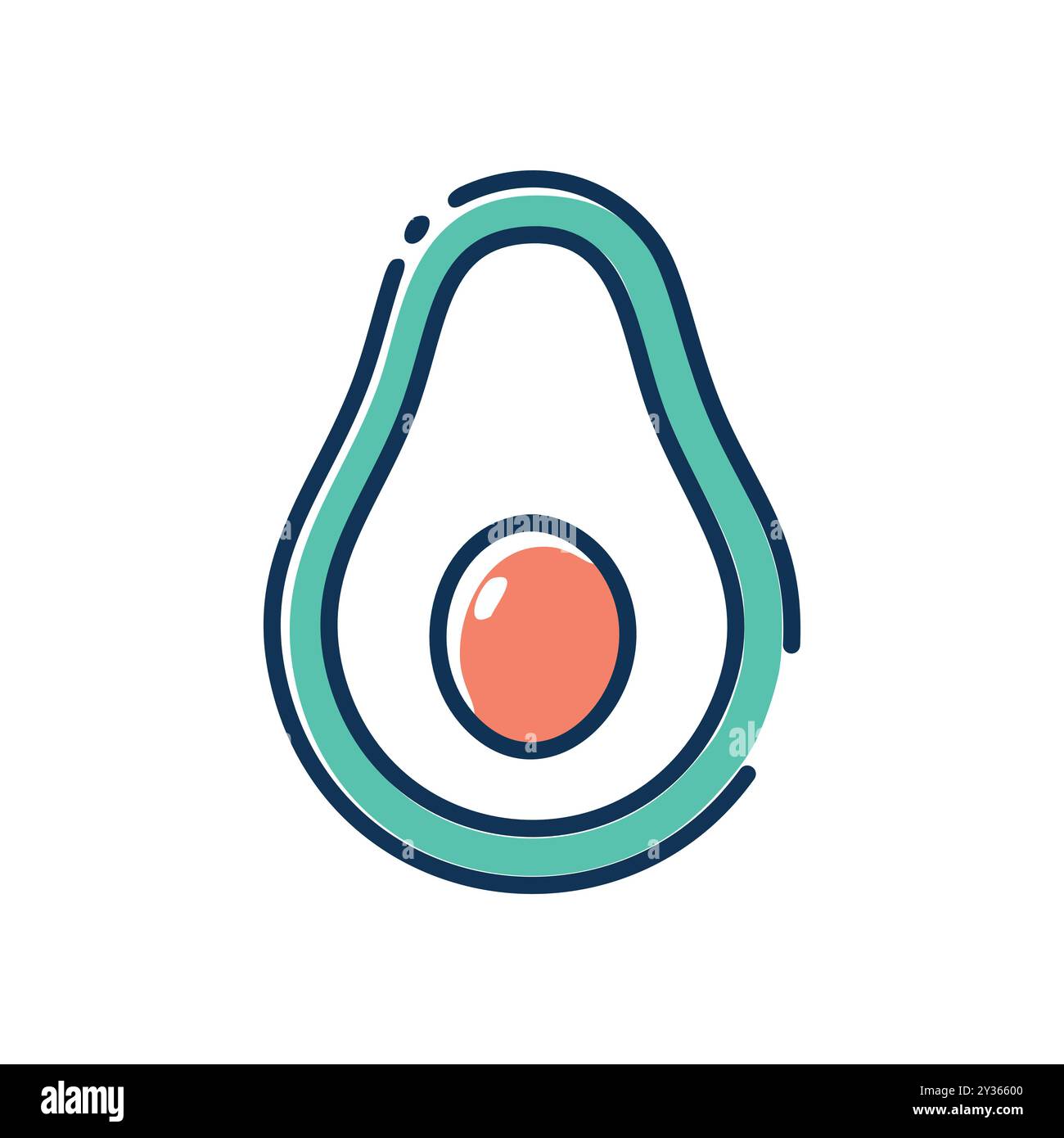 Avocado half icon. Simple illustration of an avocado half, showcasing ...