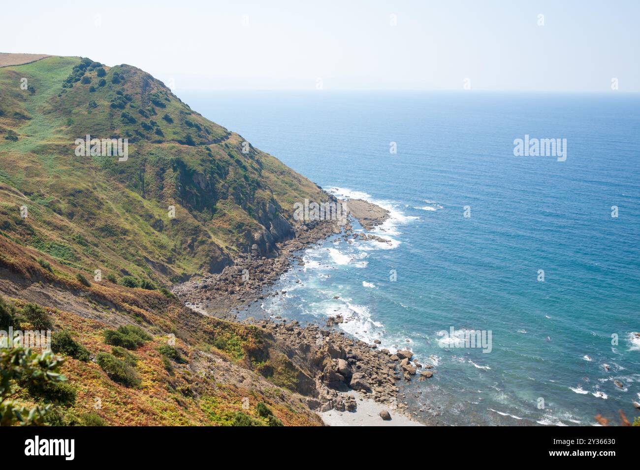 Gulf of Biscay view from cape Villano, Spain. Spanish ocean landscape ...