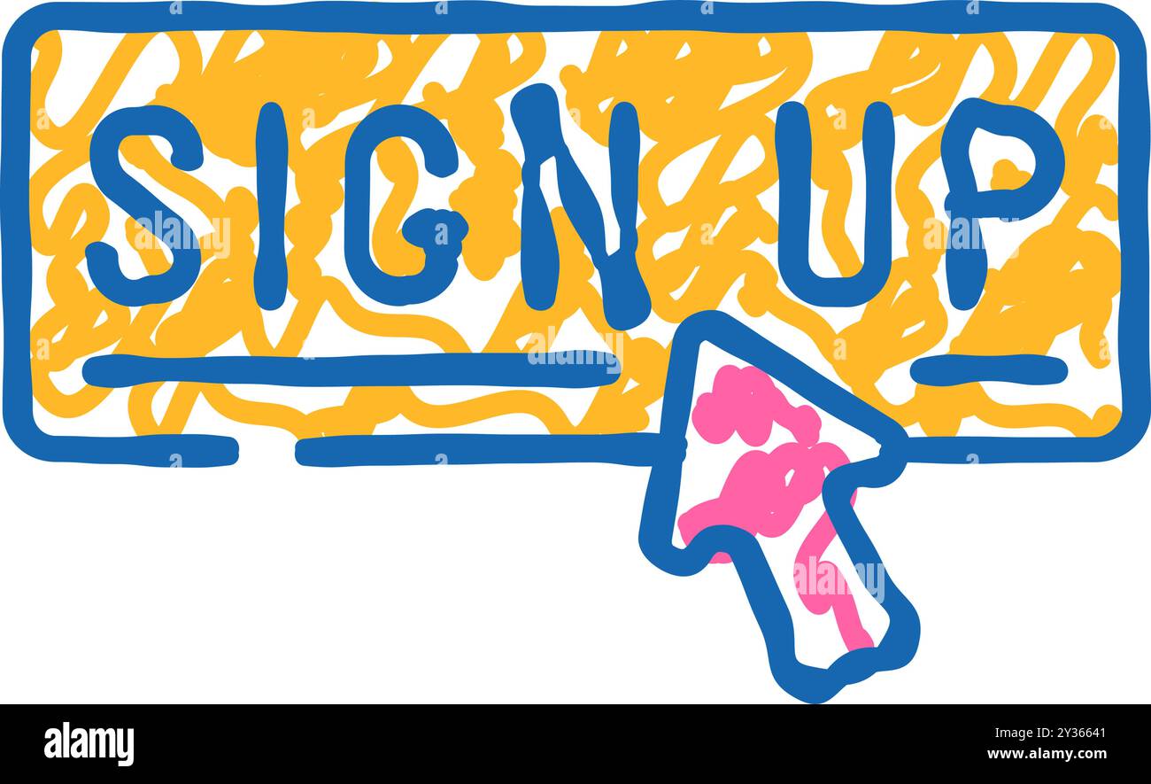 sign up registration icon doodle illustration Stock Vector Image & Art ...