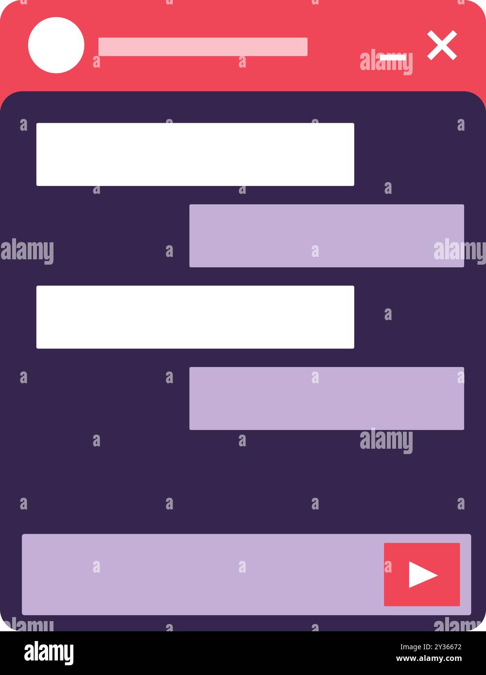 Modern flat design concept icon of a video player interface showing a ...
