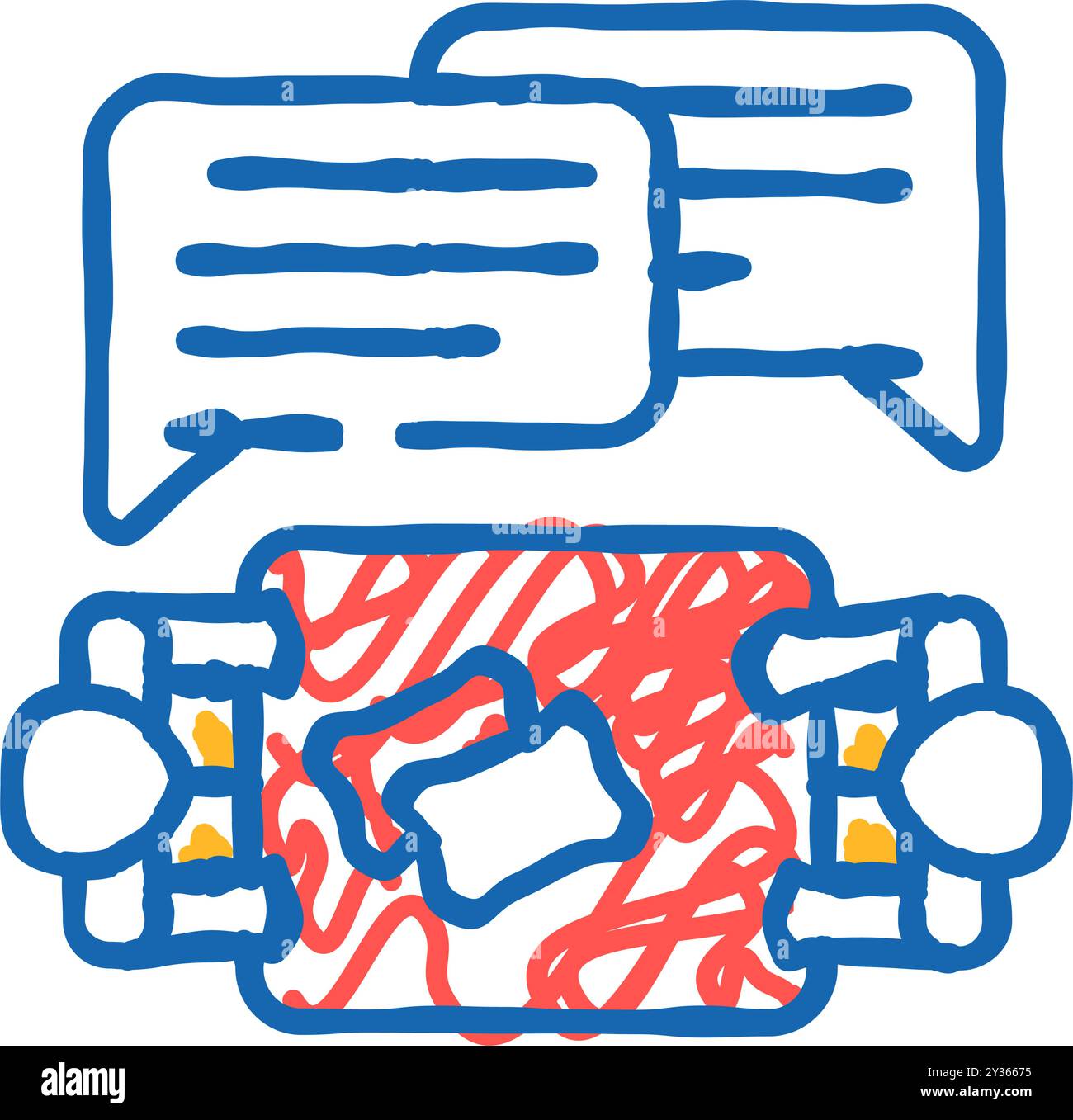 discussion customer testimonial icon doodle illustration Stock Vector ...
