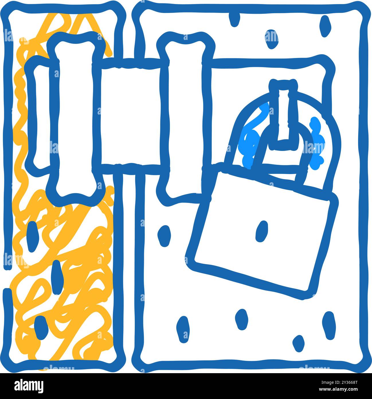 door padlock icon doodle illustration Stock Vector Image & Art - Alamy