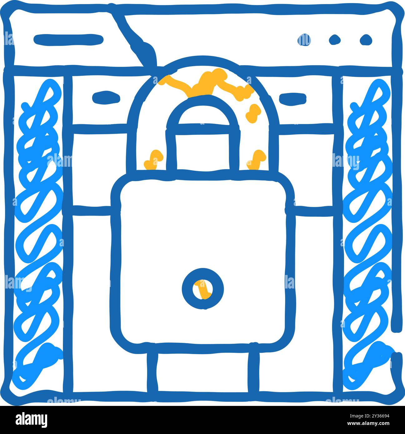 web padlock icon doodle illustration Stock Vector Image & Art - Alamy