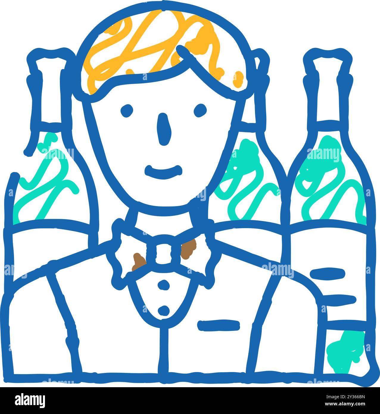 sommelier profession icon doodle illustration Stock Vector Image & Art ...