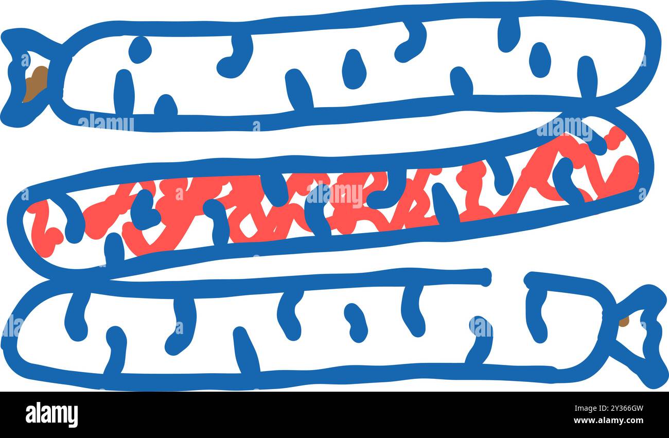 pork sausage meat icon doodle illustration Stock Vector Image & Art - Alamy