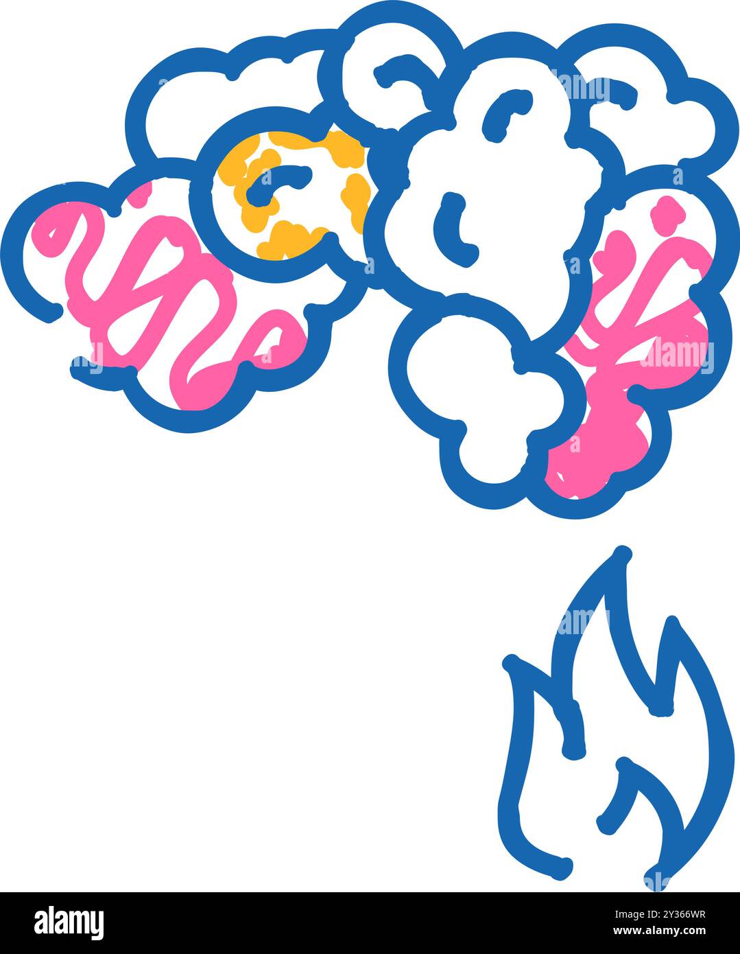 Explosion smoke icon doodle Cut Out Stock Images & Pictures - Alamy