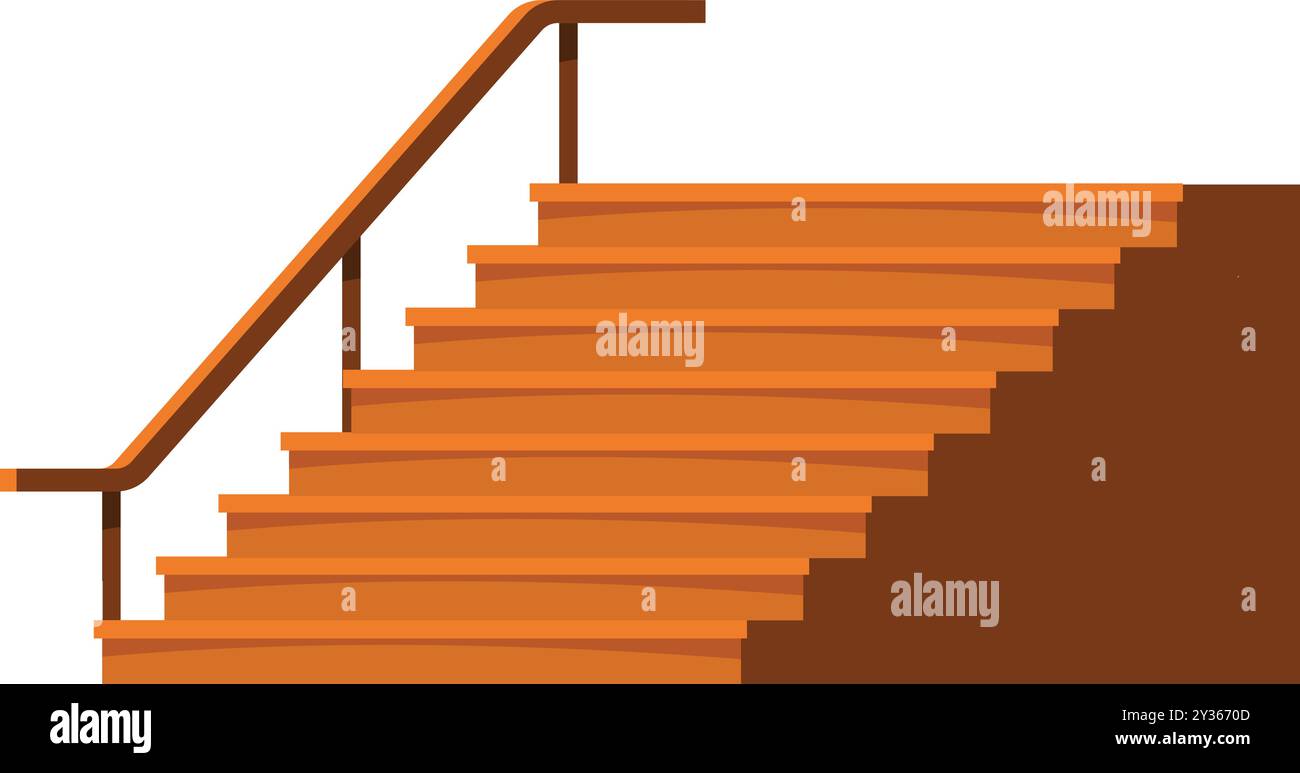 Elegant wooden staircase living Cut Out Stock Images & Pictures - Alamy