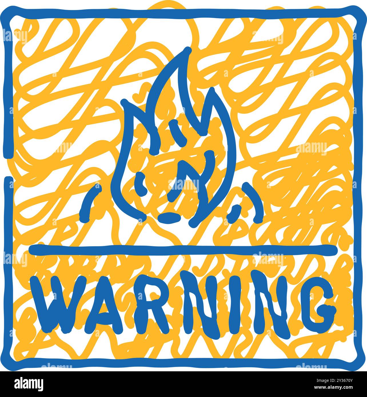 warning fire icon doodle illustration Stock Vector Image & Art - Alamy