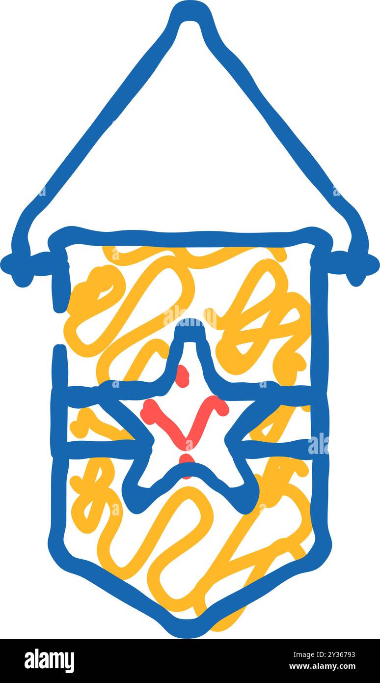 pennant flag web icon doodle illustration Stock Vector Image & Art - Alamy