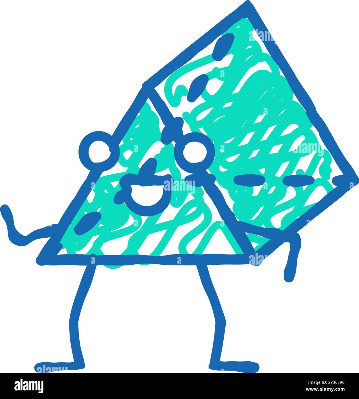 prism geometric shape character icon doodle illustration Stock Vector ...