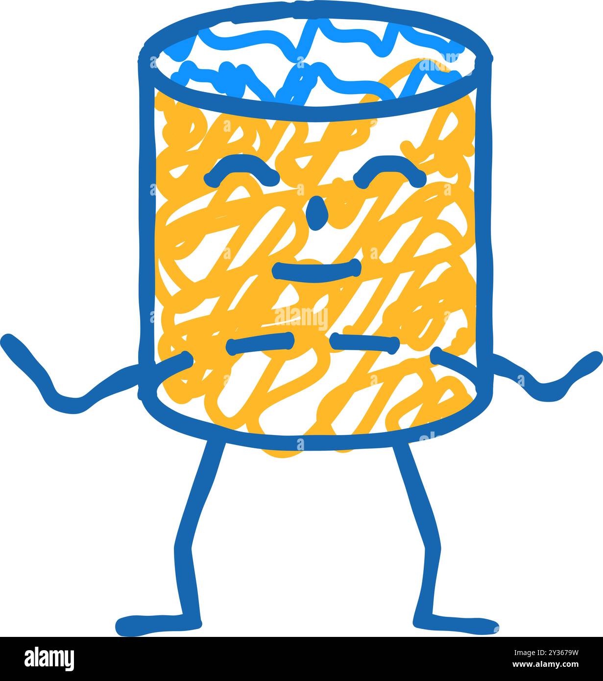 cylinder geometric shape character icon doodle illustration Stock ...