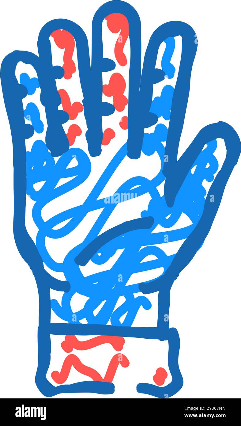 five number hand gesture icon doodle illustration Stock Vector Image ...