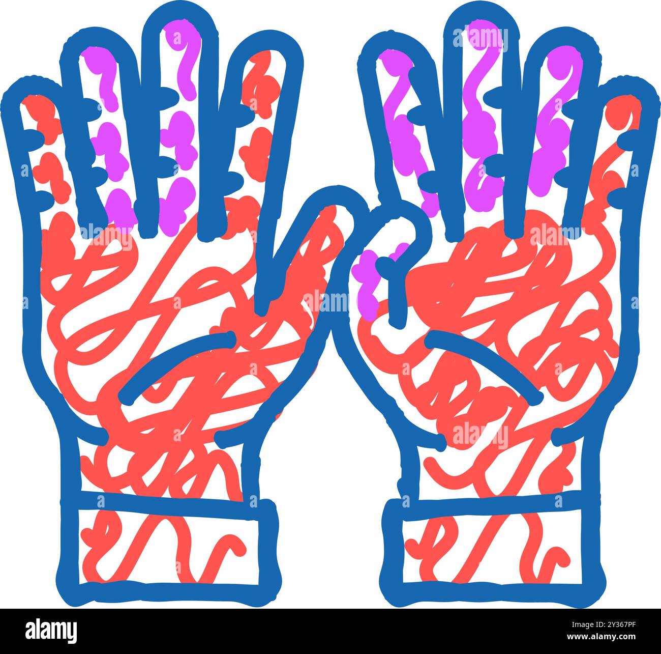 eight number hand gesture icon doodle illustration Stock Vector Image ...