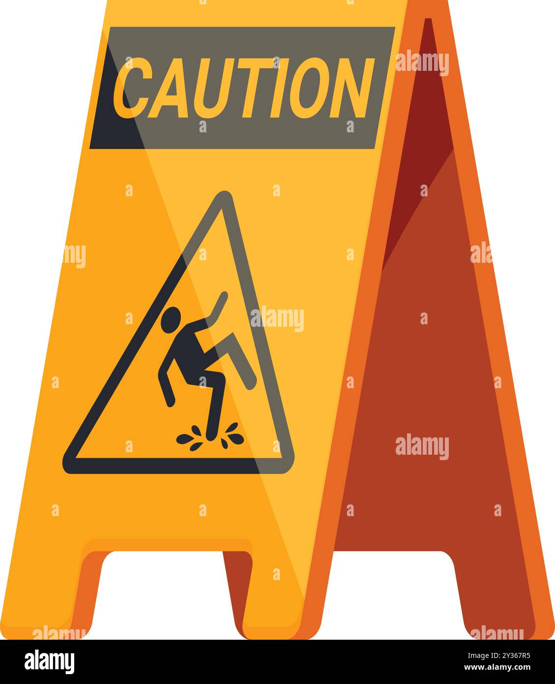 Yellow caution sign warning people of a slipping hazard Stock Vector ...