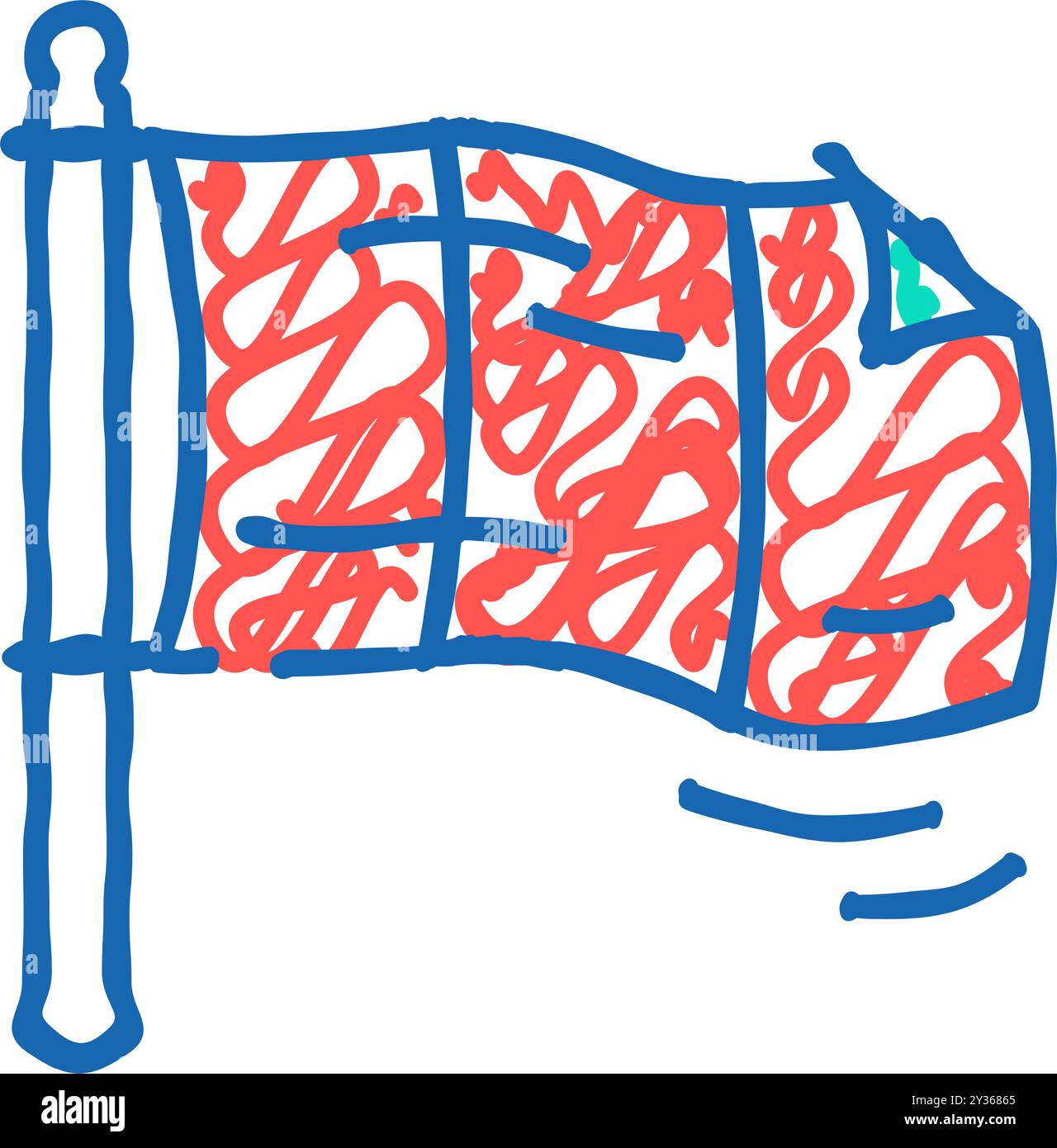 waving flag icon doodle illustration Stock Vector Image & Art - Alamy