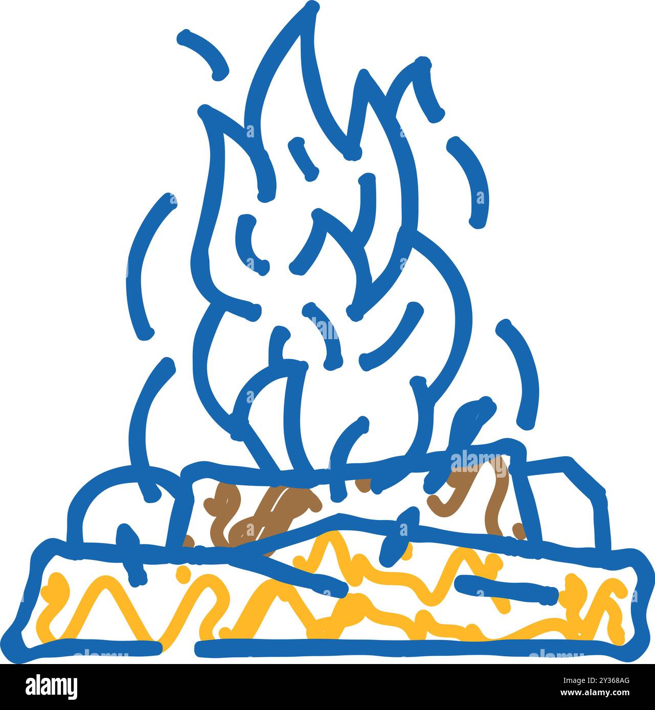 bonfire fire icon doodle illustration Stock Vector Image & Art - Alamy