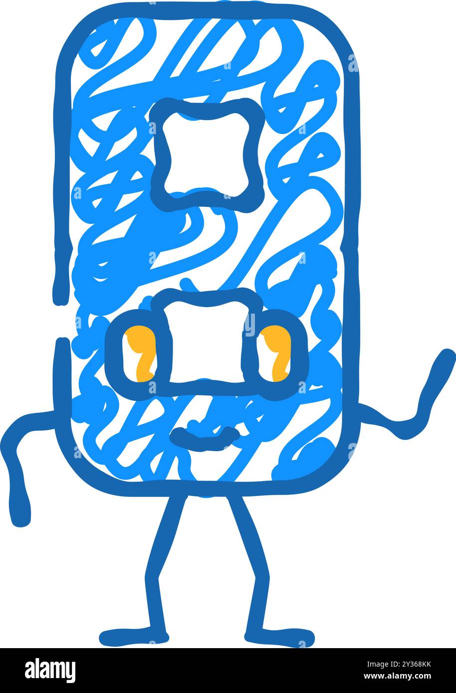 eight number character icon doodle illustration Stock Vector Image ...