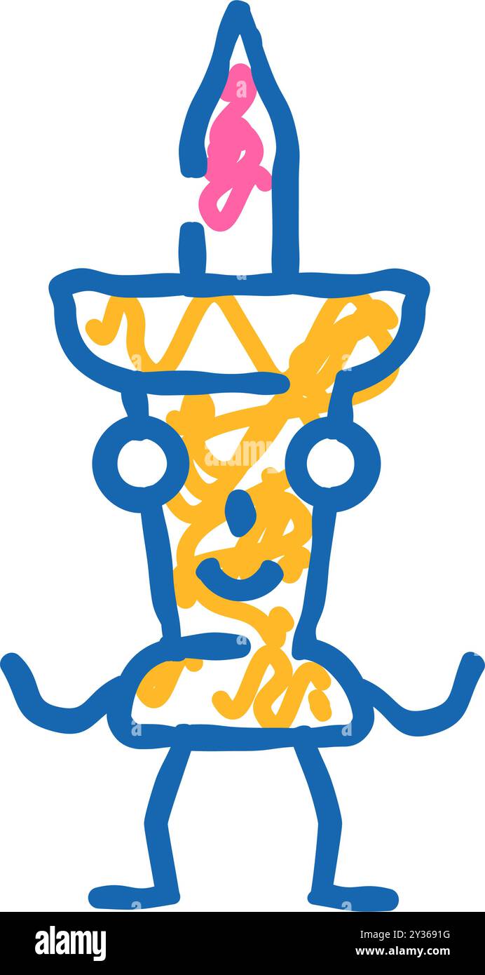 push pin school character icon doodle illustration Stock Vector Image ...