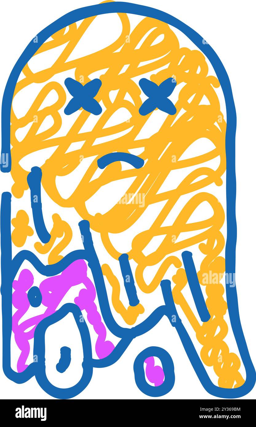 dead ghost icon doodle illustration Stock Vector Image & Art - Alamy