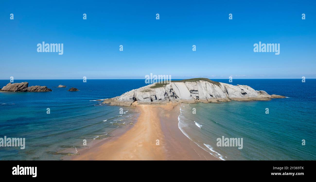 Cantabria coastline. Covachos beach. La Costa Quebrada,UNESCO geopark ...