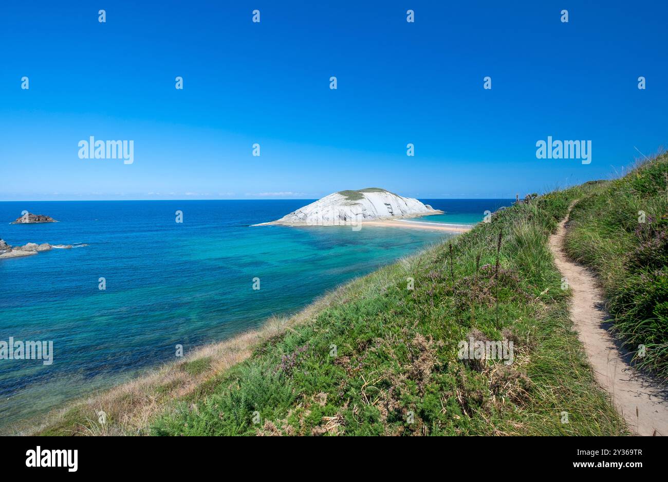 Cantabria coastline. Covachos beach. La Costa Quebrada,UNESCO geopark ...