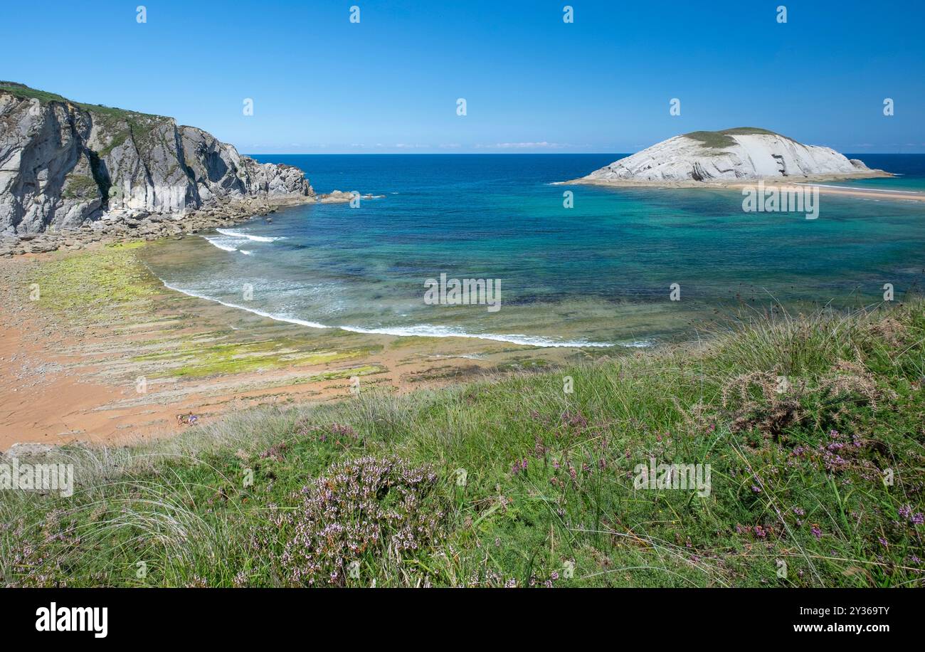 Cantabria coastline. Covachos beach. La Costa Quebrada,UNESCO geopark ...