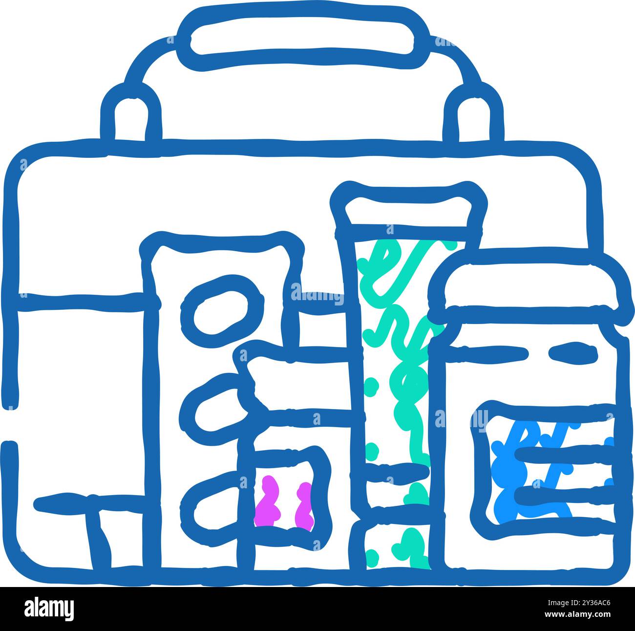 first aid kit health icon doodle illustration Stock Vector Image & Art ...