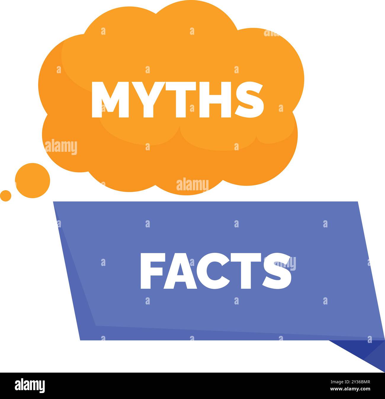 Myths versus facts concept with speech bubbles representing lies and ...