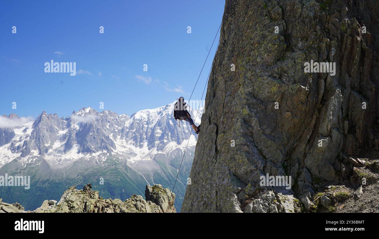 Mountain Climber Scaling Peaks in Chamonix, France Stock Photo - Alamy