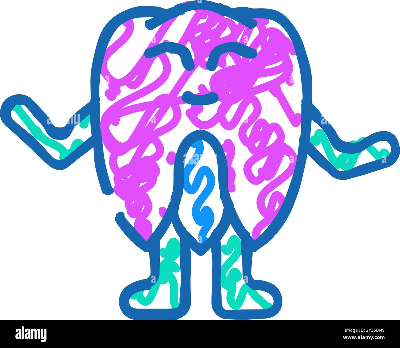 teeth monster alien icon doodle illustration Stock Vector Image & Art ...
