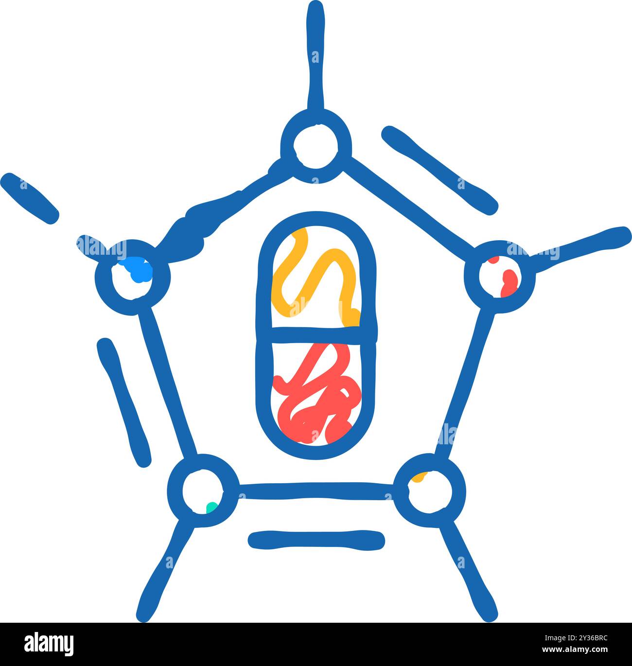 medical molecular structure icon doodle illustration Stock Vector Image ...